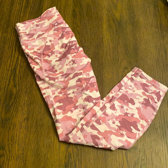 Fabletics | Pants & Jumpsuits | Fabletics Pink Stars And Camo Leggings ...